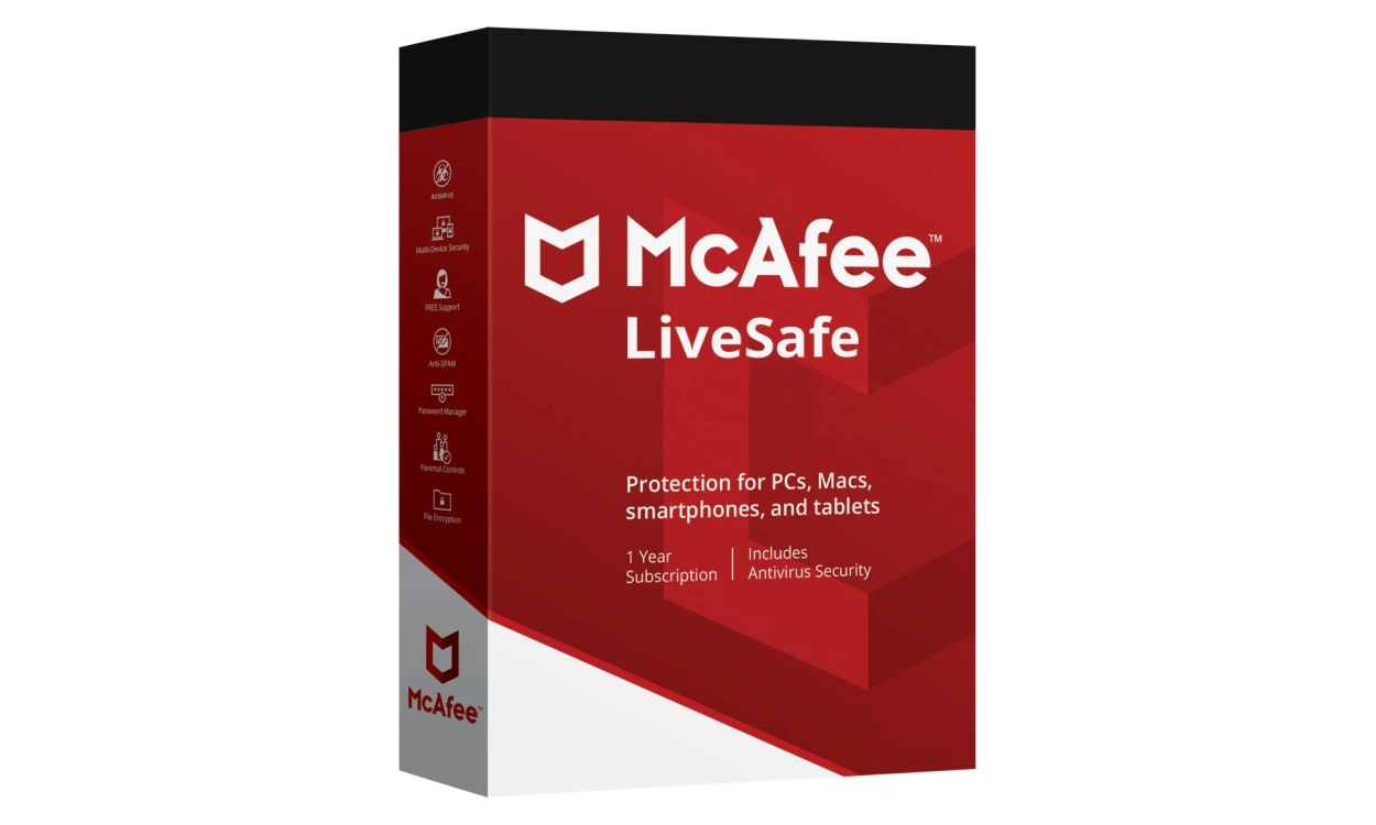 McAfee LiveSafe 2021 Unlimited Devices 1 Year McAfee LiveSafe 2021 Unlimited Devices 1 Year
